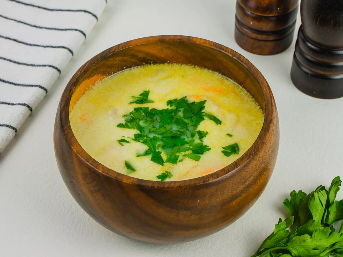 Piena zupa ar olām